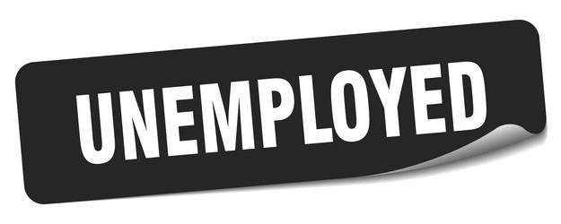 Unemployed sticker unemployed label Royalty Free Vector
