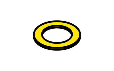 Yellow simple wheel isometrics icon skateboard Vector Image