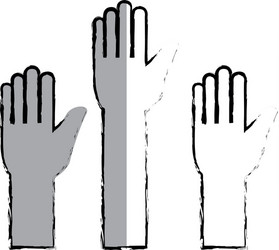 Hands open up cartoon isolated Royalty Free Vector Image