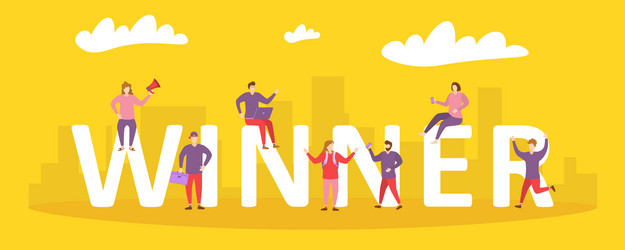 Happy people winners Royalty Free Vector Image