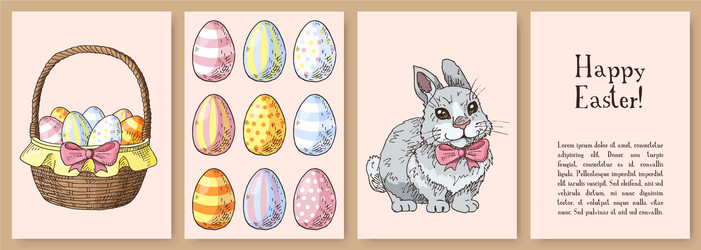 Set of hand drawn orthodox easter symbols Vector Image