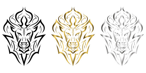 Leo zodiac line art eps 10 Royalty Free Vector Image