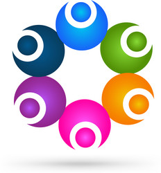 Group teamwork coming together icon Royalty Free Vector
