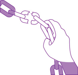 Hand grabbing a chain icon Royalty Free Vector Image