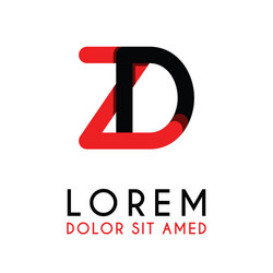 Logo between letter z and d or zd Royalty Free Vector Image