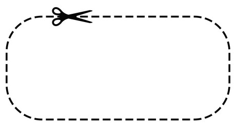 Scissors cut dotted line voucher with dash icon Vector Image