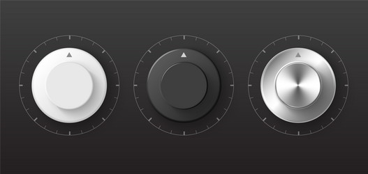 Round volume controllers radial amplifier Vector Image
