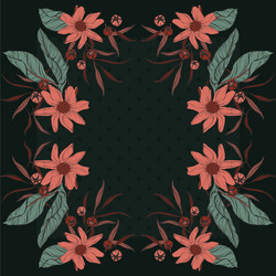 Floral rose geometric rectangle pattern Royalty Free Vector