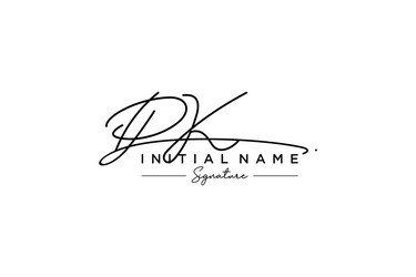 Initial pk signature logo template hand drawn Vector Image
