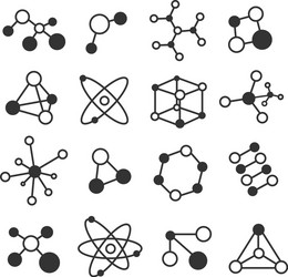 Connected molecules icons molecular structure Vector Image