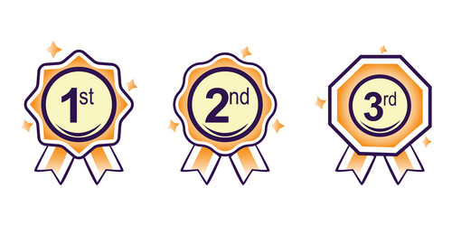 1st 2nd 3rd place icons first second third Vector Image