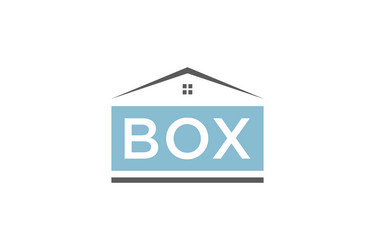 Box real estate logo Royalty Free Vector Image