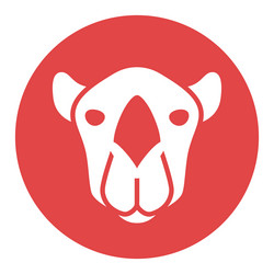 Camel isolated icon animal head symbol Royalty Free Vector