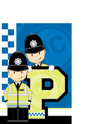 P is for policeman Royalty Free Vector Image - VectorStock