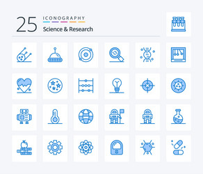 20 science blue color icon pack like ufo science Vector Image