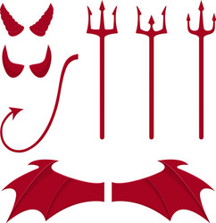 Devil tridents collection satan staff trident Vector Image