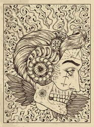 Stork mystic concept for lenormand oracle tarot Vector Image