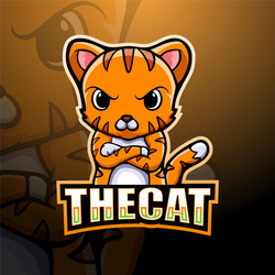 Cat mascot esport logo design Royalty Free Vector Image