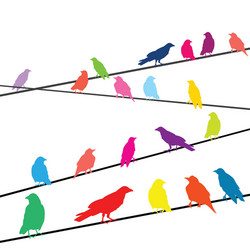 Birds on a wire Royalty Free Vector Image - VectorStock