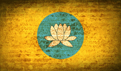 Flags kalmykia on denim texture Royalty Free Vector Image