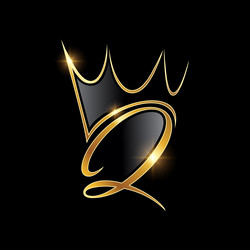 Gold monogram crown logo initial letter r Vector Image