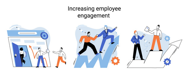 Increasing employee engagement fellow workers Vector Image