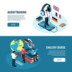 Language training center infographics Royalty Free Vector