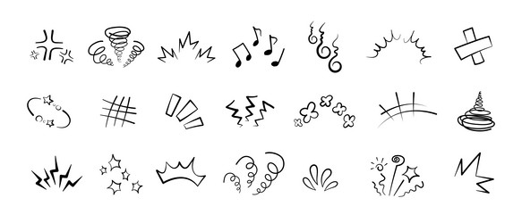 Manga or anime comic emoticon element graphic Vector Image