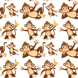 Happy monkey seamless pattern Royalty Free Vector Image