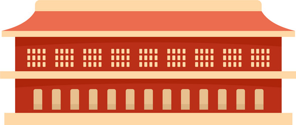 Red building icon flat style Royalty Free Vector Image