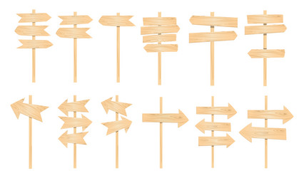 Wooden pointers set Royalty Free Vector Image - VectorStock