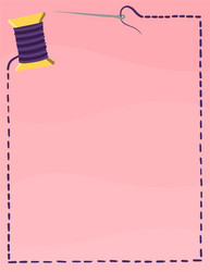 A needle and thread sewing border in letter size Vector Image