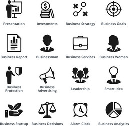 Business icons - blue set 4 Royalty Free Vector Image
