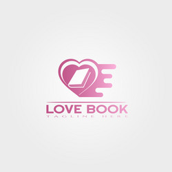 Love book icon template creative logo design Vector Image