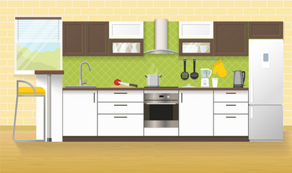 Modern kitchen interior Royalty Free Vector Image
