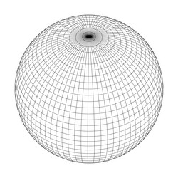 Front view of planet earth globe grid of meridians