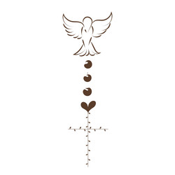 Prayer catholic chaplet with the holy cross Vector Image