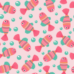 Seamless pattern pink with mermaid Royalty Free Vector Image