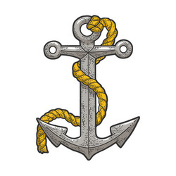 Anchor and rope coloring book Royalty Free Vector Image