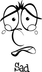Cartoon face embarrassment expression emoji Vector Image