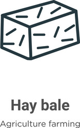 Hay roll outline icon thin line black Royalty Free Vector