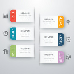 Six elements plan process chart template Vector Image