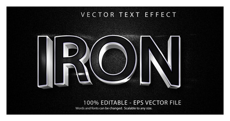 Metallic silver text effect shiny steel alphabet Vector Image