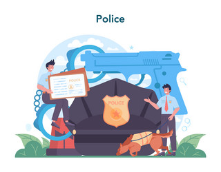Police officer typographic header detective Vector Image
