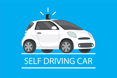 Self driving carcartoon future transport concept Vector Image