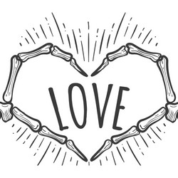Sign heart skeleton Royalty Free Vector Image - VectorStock