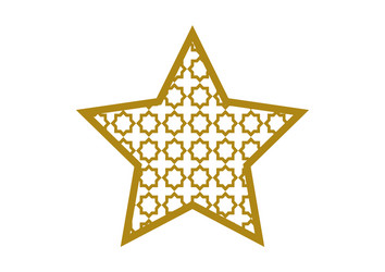 Star with gold arabic pattern 2 Royalty Free Vector Image