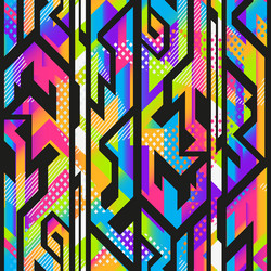 Rainbow tech space geometric seamless pattern Vector Image