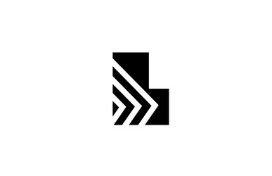 Alphabet letter l black and white logo design Vector Image