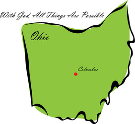 Simple outline map of ohio is a state united Vector Image